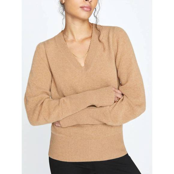 Brochu Walker | Sweaters | New Brochu Walker The Romy Vee Sweater In Camel Melange | Poshmark